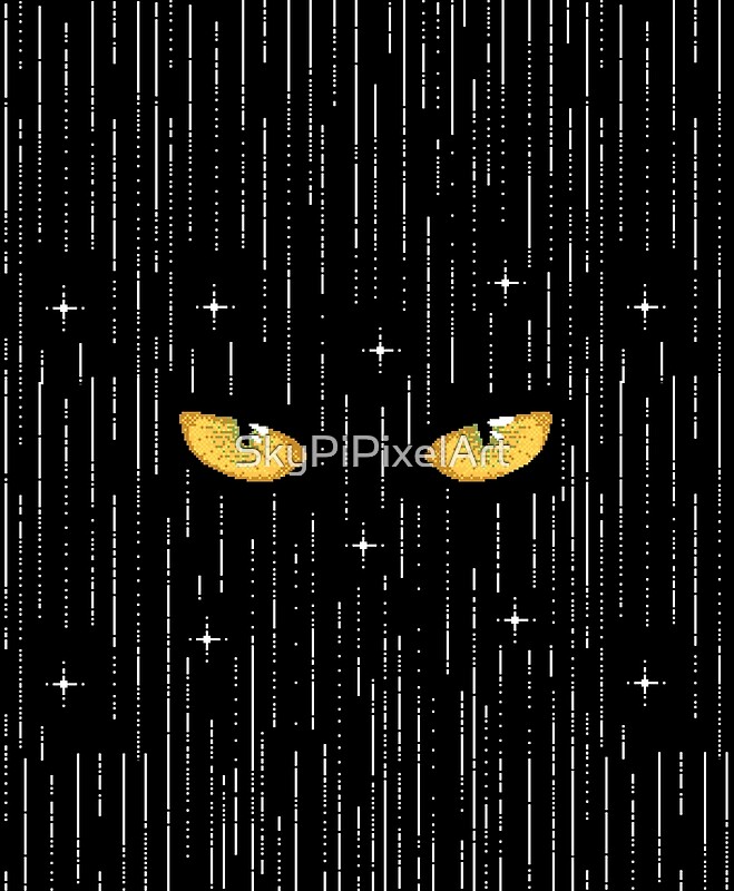 "Spooky Halloween Cat Eyes Pixel Art" by SkyPiPixelArt | Redbubble