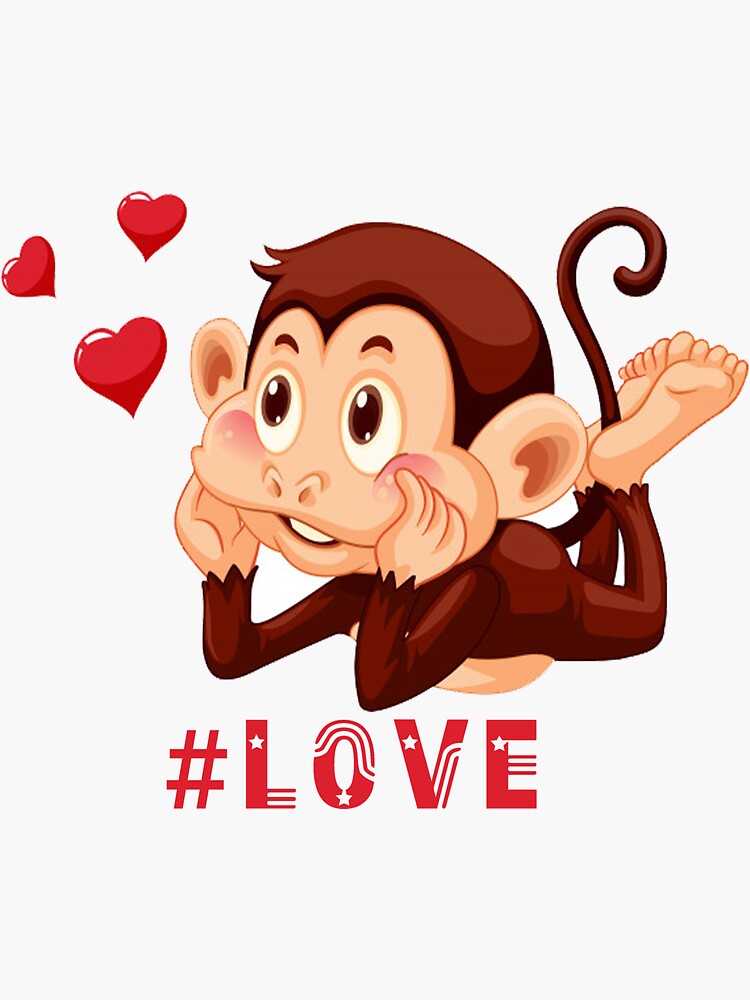 Pegatina «Bebé mono enamorado» de Benny30 | Redbubble