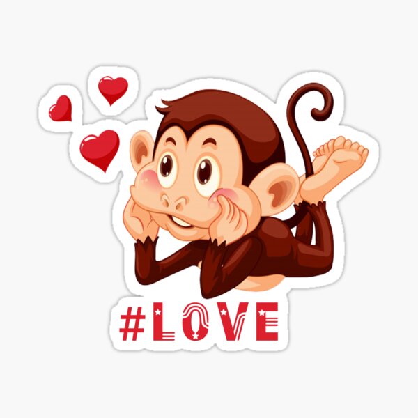 Pegatina «Bebé mono enamorado» de Benny30 | Redbubble