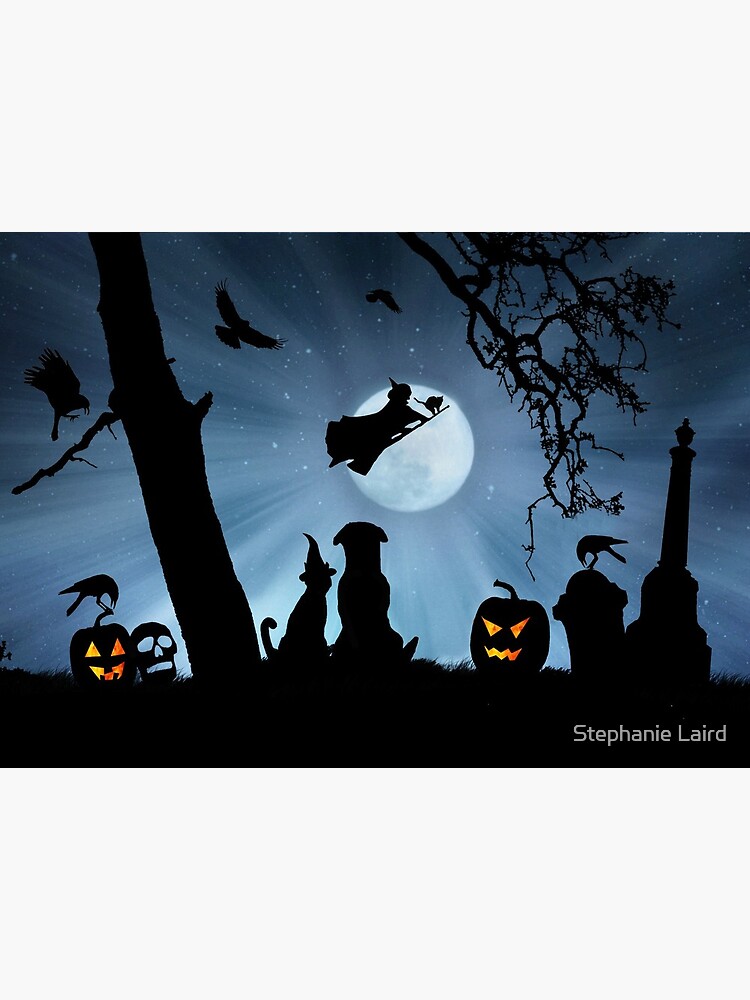 "Super Cute Halloween Night With Dog and Cat" Greeting Card for Sale by ...