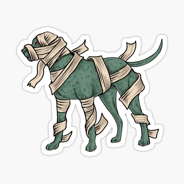 "Scary Large Dog Mummy Halloween" Sticker for Sale by CreativeFit ...