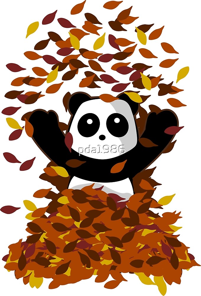 "Autumn Leaves Panda" by pda1986 | Redbubble