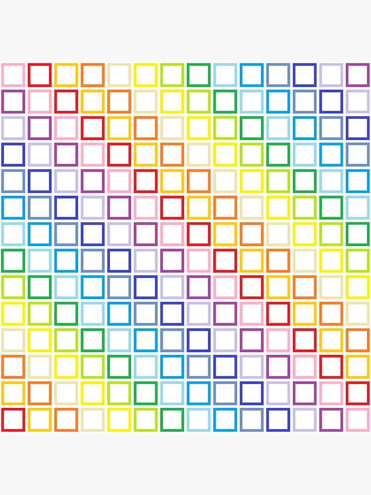 "Broader Spectrum Rainbow Outlined Squares " Sticker for Sale by ...
