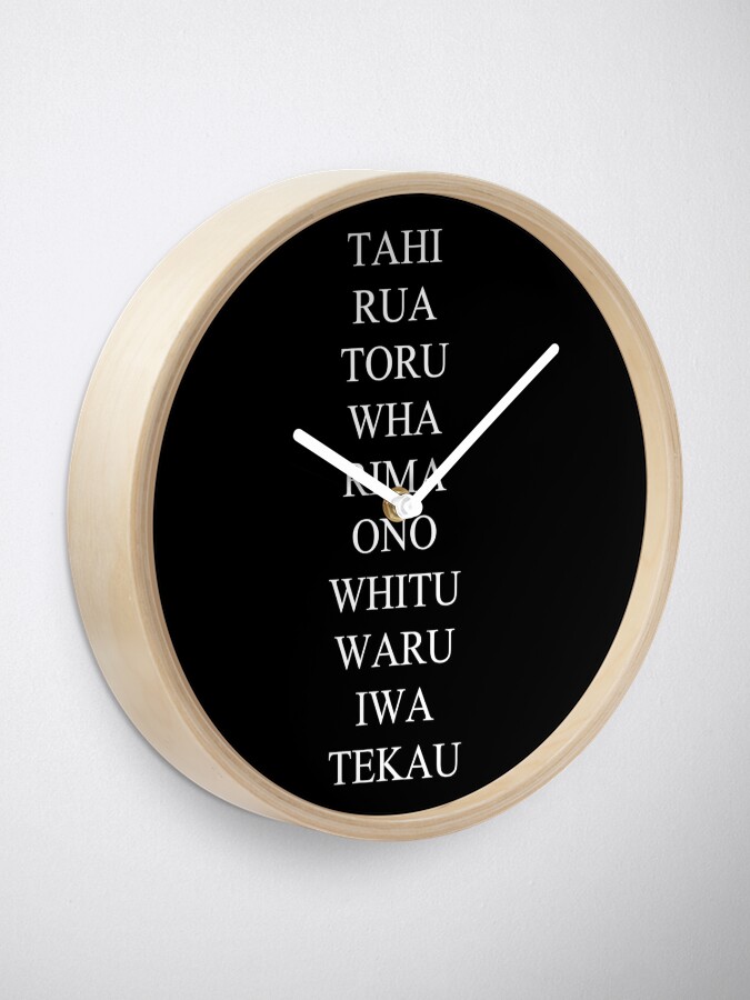 "Numbers 1 to 10 in Maori (Times Font)" Clock by Ange26 | Redbubble