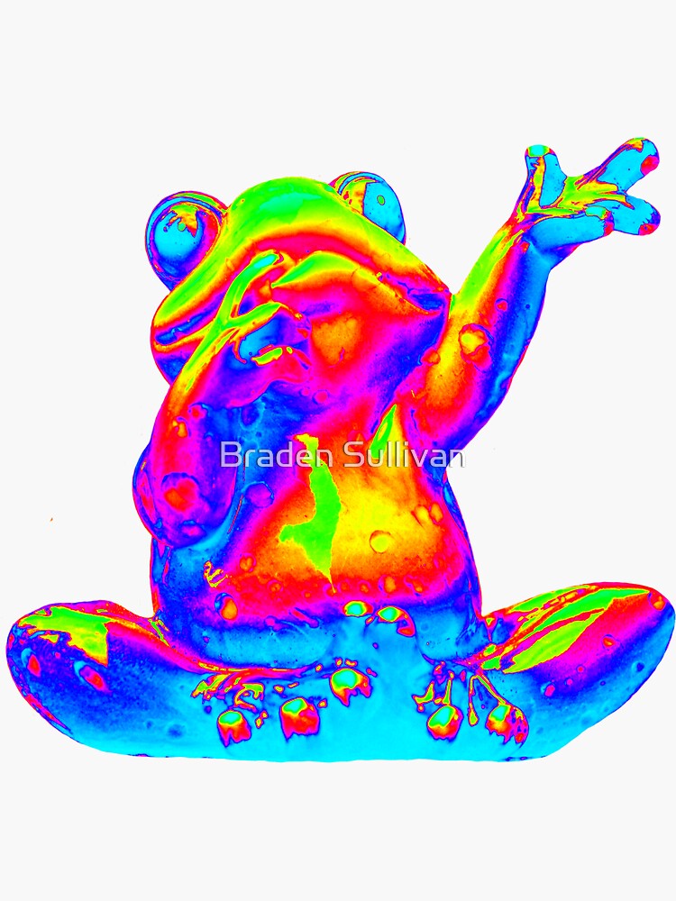 "EDM Electronic Dance Techno Neon Rave Frog" Sticker by sully3333 ...