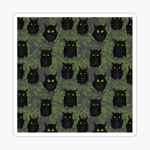 "Ominous-Owls" Sticker for Sale by inkysunshine | Redbubble
