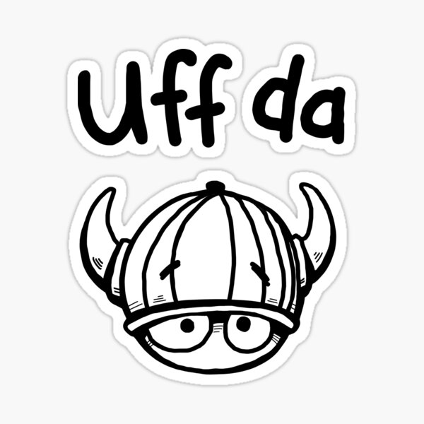 "Uffda Viking Black" Sticker by 22Blue | Redbubble