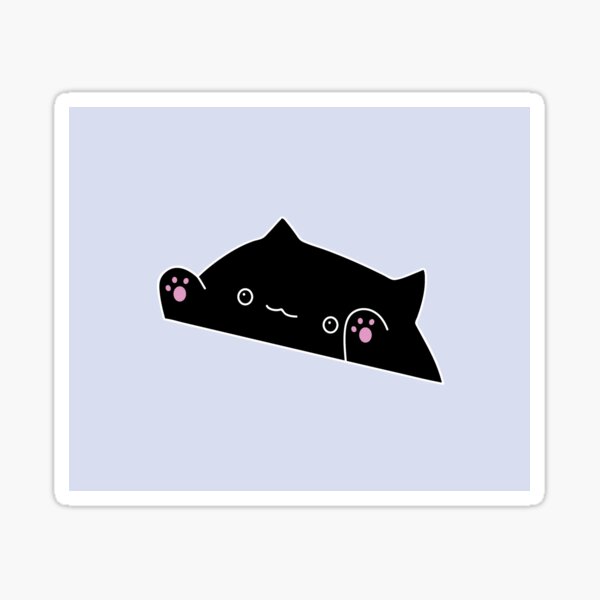 "Black Bongo Cat (Repeating)" Sticker for Sale by CarrDesigns | Redbubble