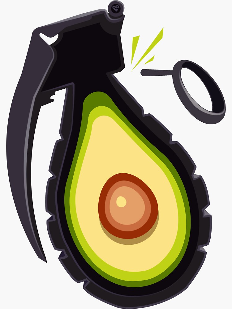 "Avocado Grenade" Sticker for Sale by andrewallheart | Redbubble