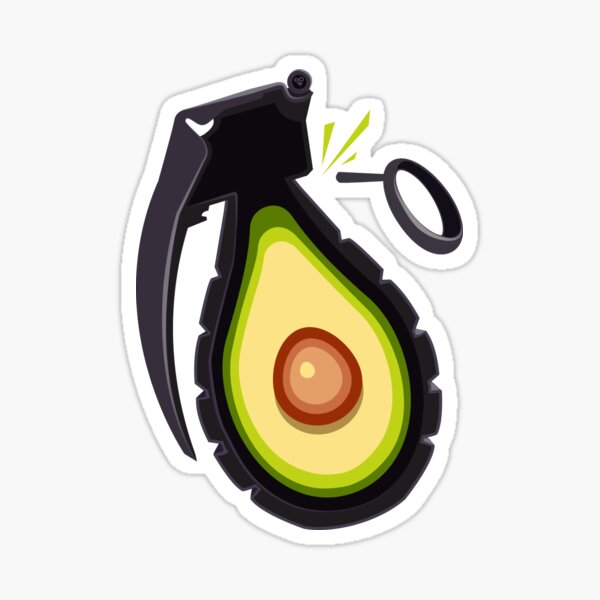 "Avocado Grenade" Sticker for Sale by andrewallheart | Redbubble
