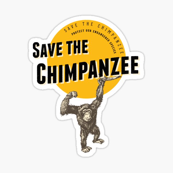 "Save the Chimpanzee" Sticker by augenpulver | Redbubble