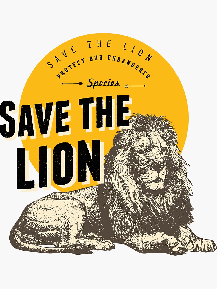 "Save the Lions" Sticker for Sale by augenpulver | Redbubble