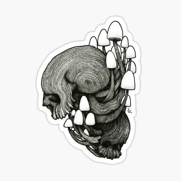 "Zebedee Ellis Mushskull" Sticker for Sale by Junkyardmax | Redbubble