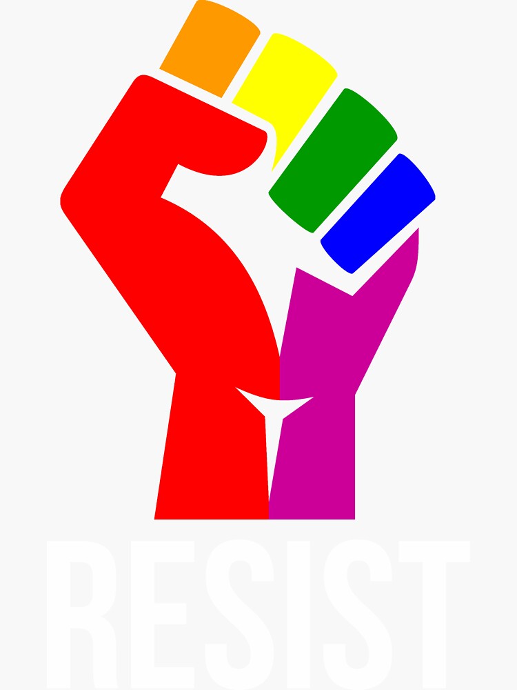 "Resist Rainbow Flag National Pride March " Sticker for Sale by ...