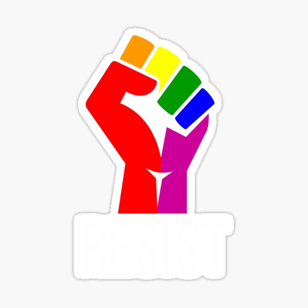 "Resist Rainbow Flag National Pride March " Sticker for Sale by ...
