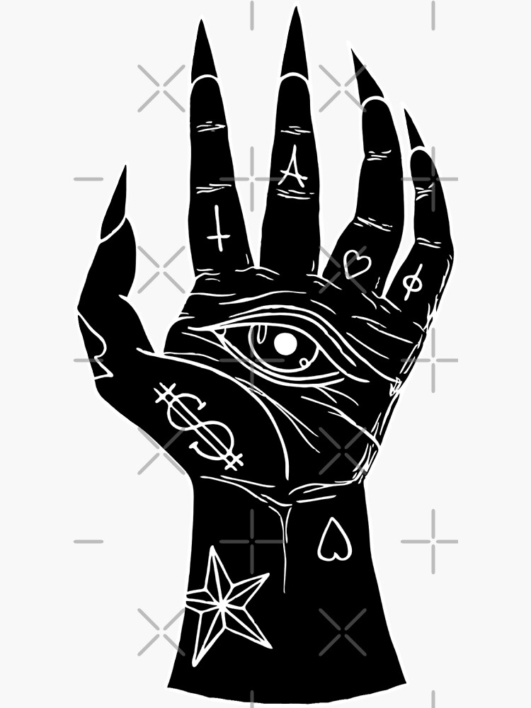"Evil Eye Hand - Anarchy - Punk - B&W " Sticker by Night-Sky-Art ...