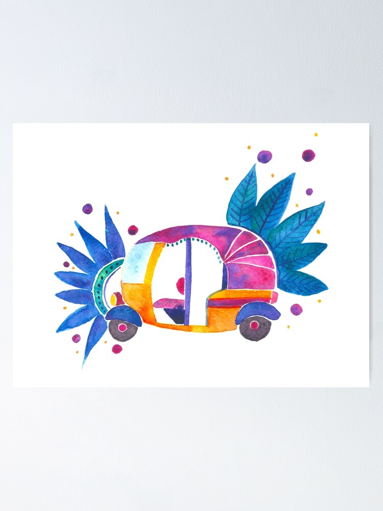 "Groovy auto-rickshaw" Poster for Sale by cynhaller | Redbubble