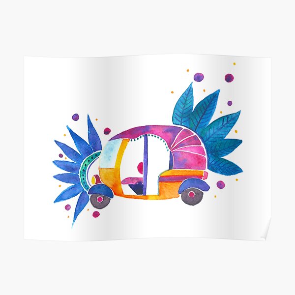 "Groovy auto-rickshaw" Poster for Sale by cynhaller | Redbubble