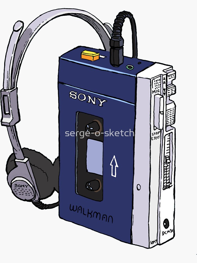 "Walkman Hand drawn" Sticker for Sale by Matthew Sergison-Main | Redbubble