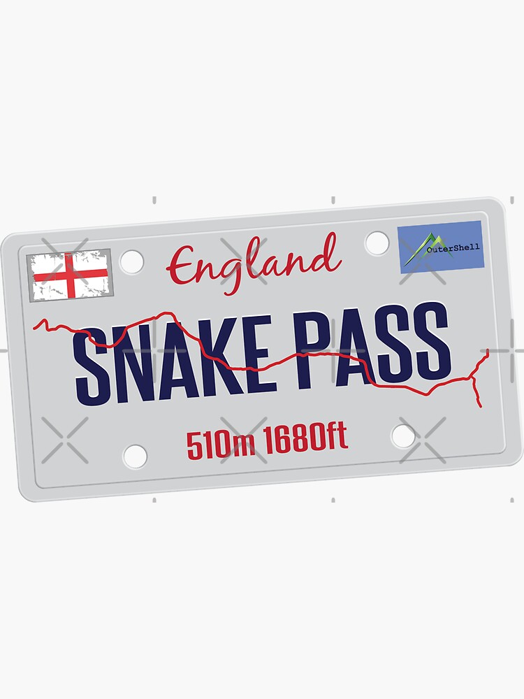 "Snake Pass (A57) Licence Plate Design" Sticker by OuterShellUK | Redbubble