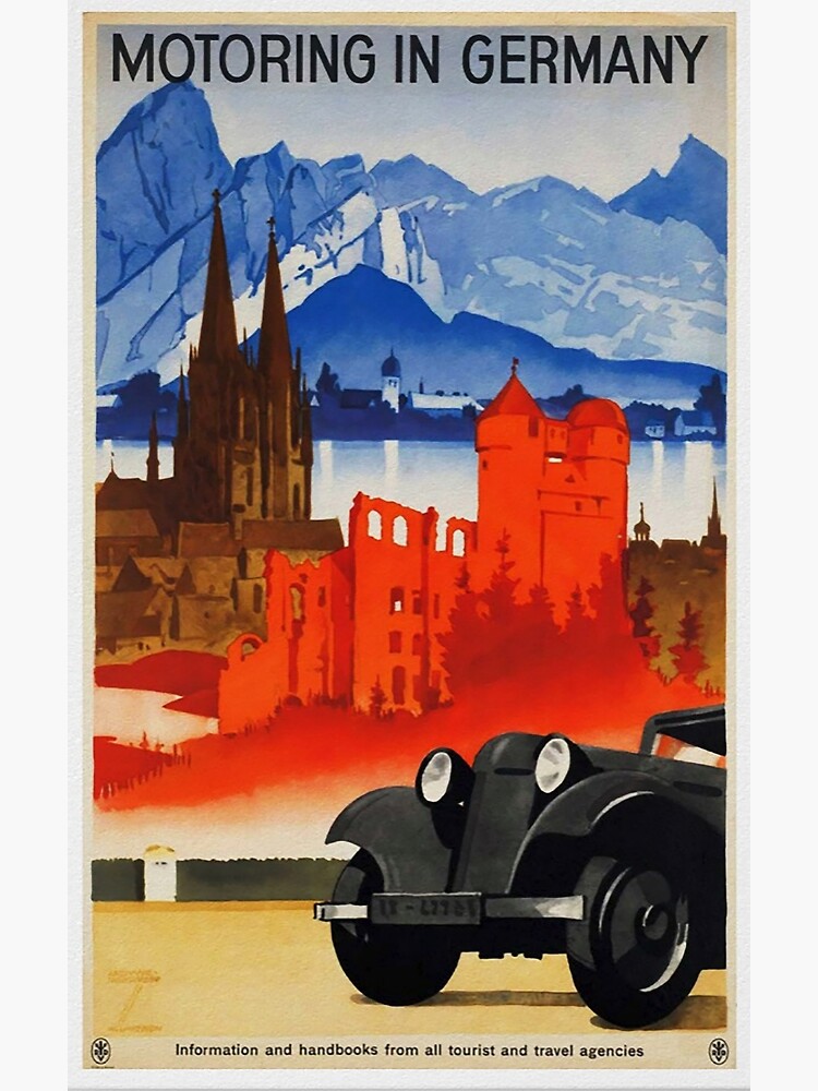 German Tourism Advertisement..Vintage 1930s Premium Matte Vertical ...