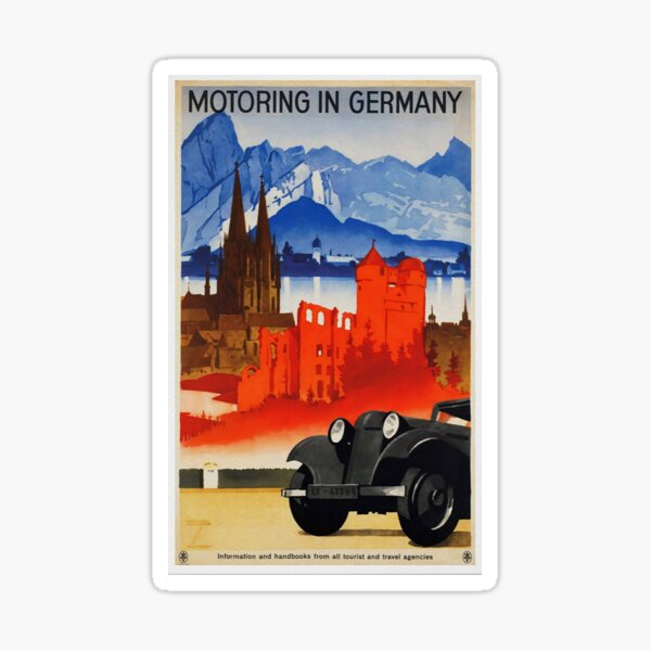 "German tourism advertisement..Vintage 1930s" Sticker for Sale by ...
