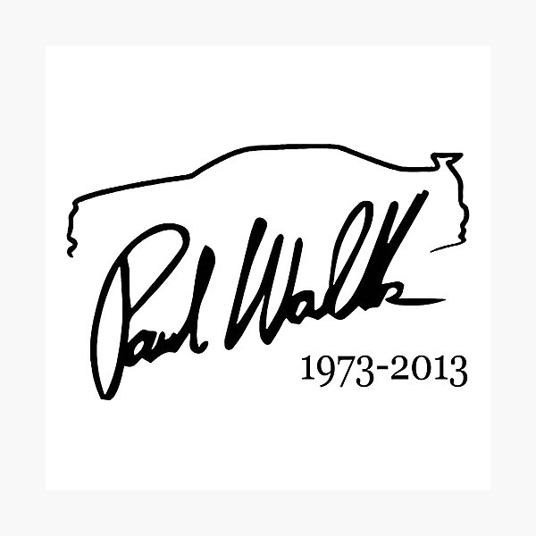 "Paul Walker signature car outline" Photographic Print for Sale by ...