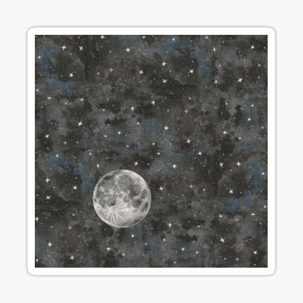 "Watercolor Space Stars Moon" Sticker by Robayre | Redbubble