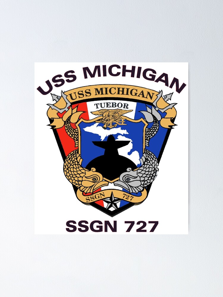 "USS Michigan (SSGN-727) Crest" Poster for Sale by Spacestuffplus ...