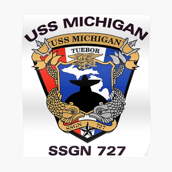 "USS Michigan (SSGN-727) Crest" Poster for Sale by Spacestuffplus ...