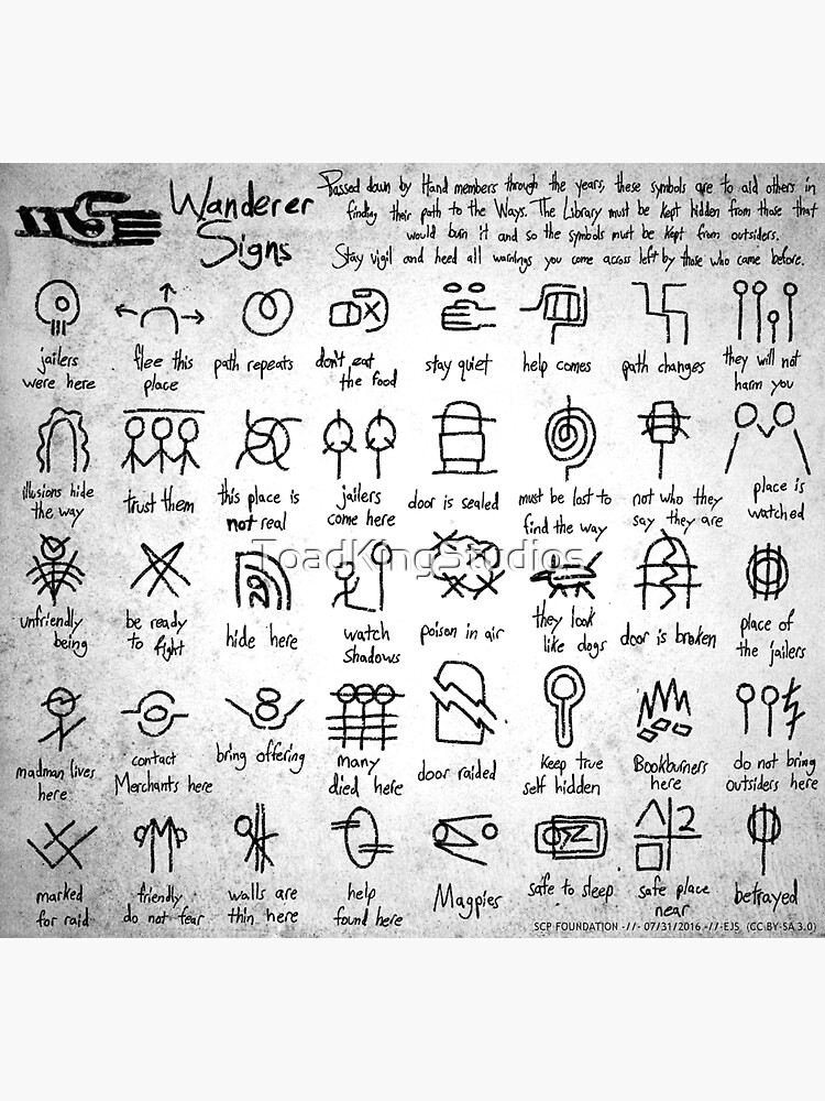 "Wanderer Chalk Symbols" Sticker for Sale by ToadKingStudios | Redbubble