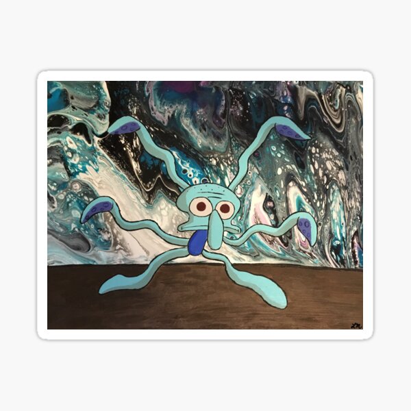"Funky Squidward" Sticker for Sale by lindsaymerwin | Redbubble