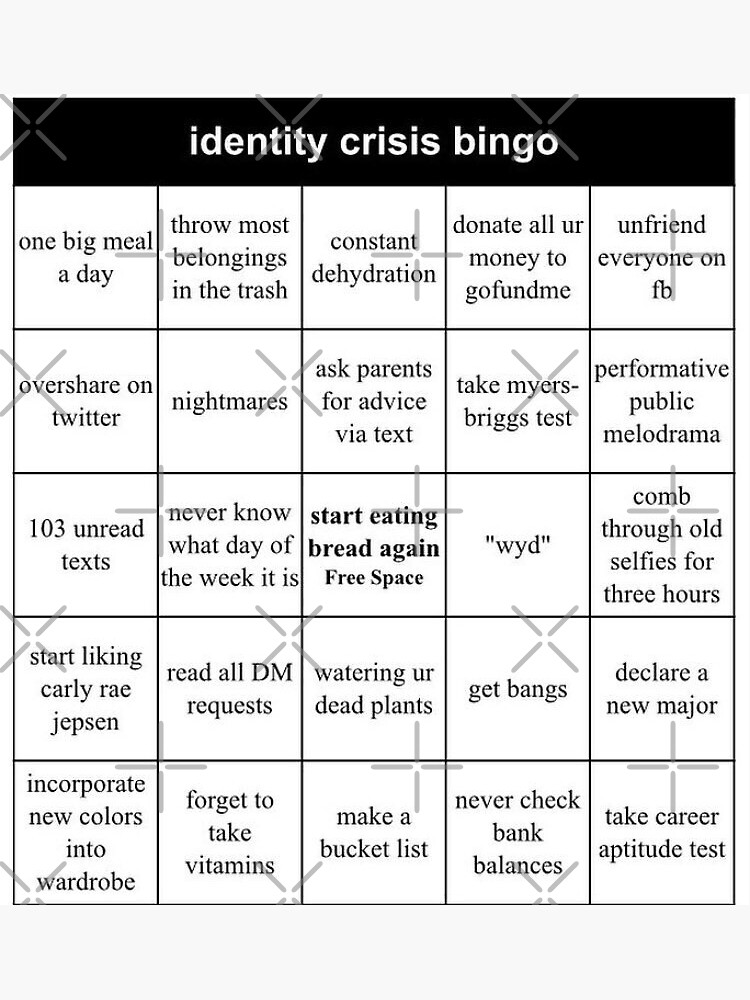 "Identity Crisis Bingo" Sticker for Sale by jackiegu | Redbubble