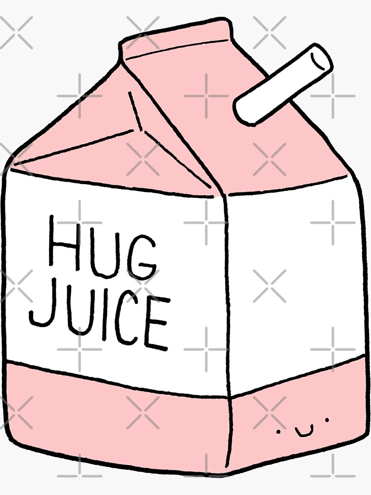 "Hug Juice, Pink w/ Face" Sticker by RyanToday | Redbubble