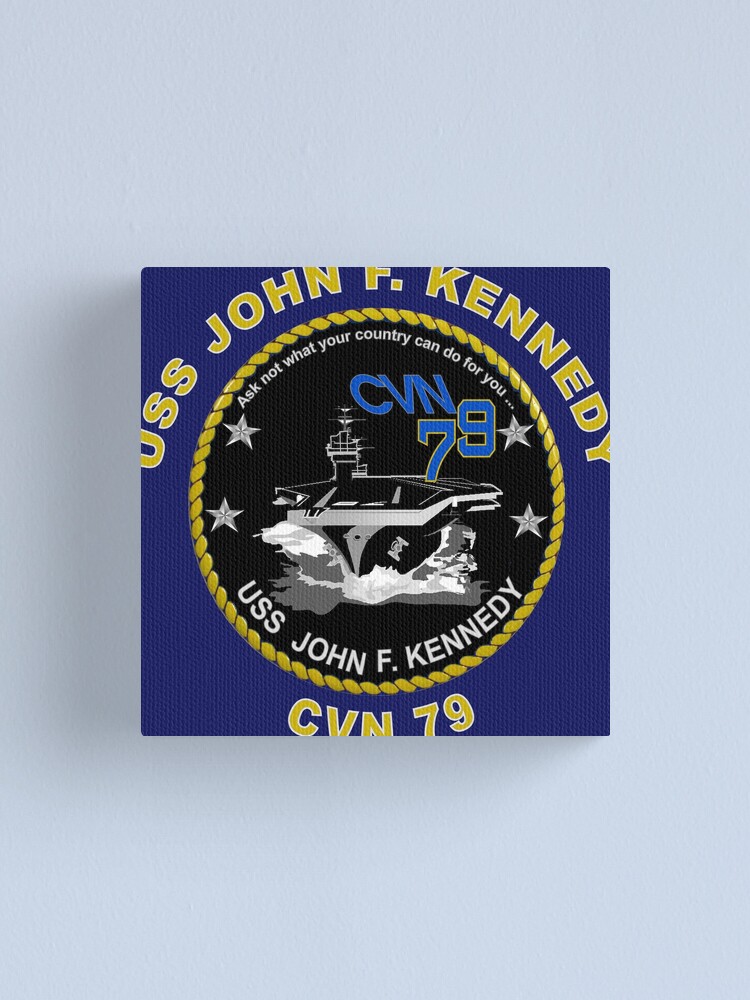 "USS John F. Kennedy (CVN-79) Crest for Dark Colors" Canvas Print by ...