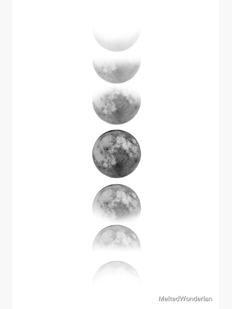 "Phases of the Moon - gray" Art Print by MeltedWonderlan | Redbubble