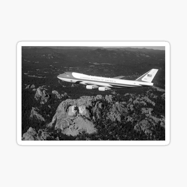 "Air Force One flying over Mount Rushmore - 1990" Sticker for Sale by ...