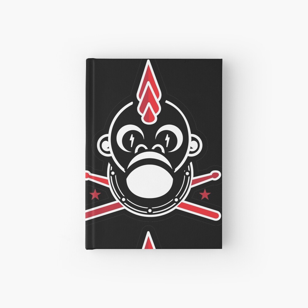 "Punk Monkey with Spike Mohawk Drumsticks Stars Lightning Bolt Eyes ...