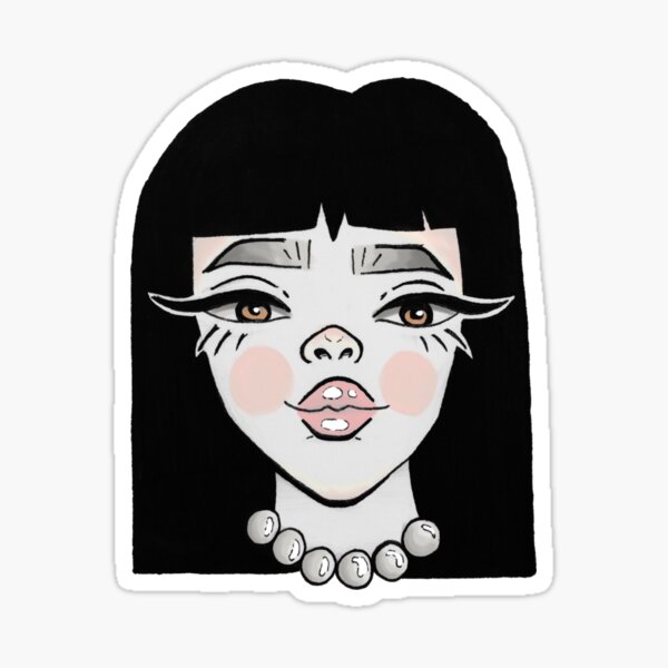 Teen Face Aesthetic Vinyl Sticker Dibujo Chica Cara Etsy