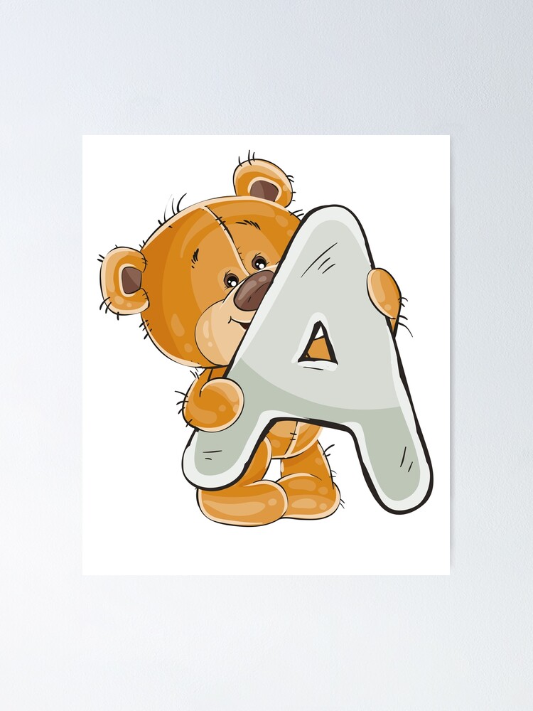Póster for Sale con la obra «Letra A monograma oso lindo» de Peter ...