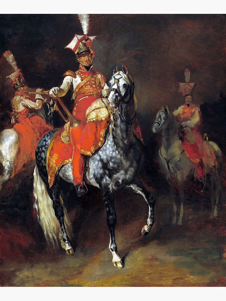 Lámina fotográfica «Théodore Géricault, trompetista montado de la ...