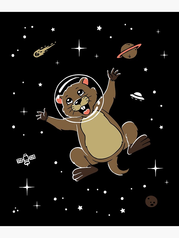 Poster « Gopher In Space T-Shirt - Rongeur de dessin animé mignon ...