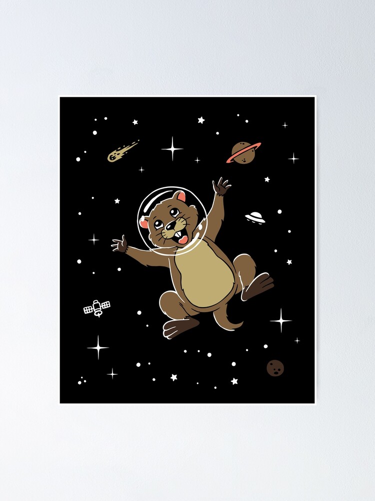 Poster « Gopher In Space T-Shirt - Rongeur de dessin animé mignon ...