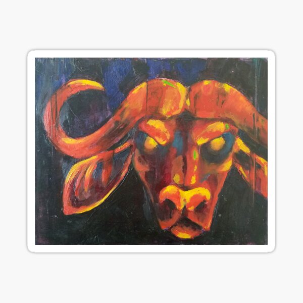 "Fauvist Water Buffalo" Sticker for Sale by Dragonmelde | Redbubble