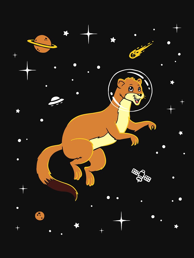 "Weasel In Space T-Shirt - Cute Cartoon Weasels" Essential T-Shirt for ...