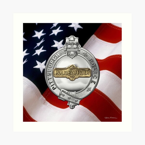 "Pittsburgh Bureau of Police - PBP Police Officer Badge over American ...