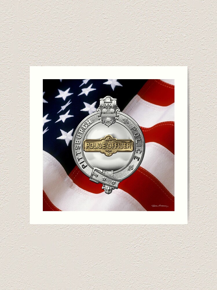 "Pittsburgh Bureau of Police - PBP Police Officer Badge over American ...