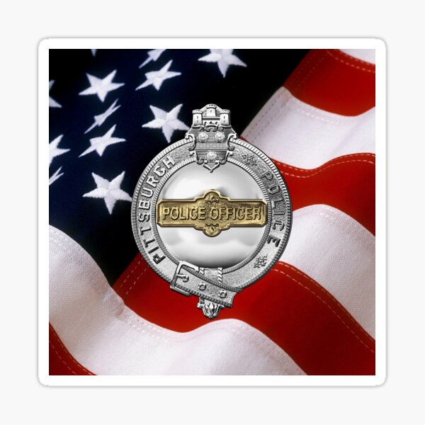 "Pittsburgh Bureau of Police - PBP Police Officer Badge over American ...