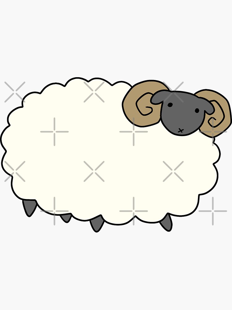 "Fluffy Ram" Sticker for Sale by SaradaBoru | Redbubble