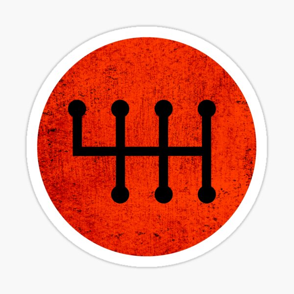 "Red grungy 6-speed manual transmission shift pattern" Sticker by ...